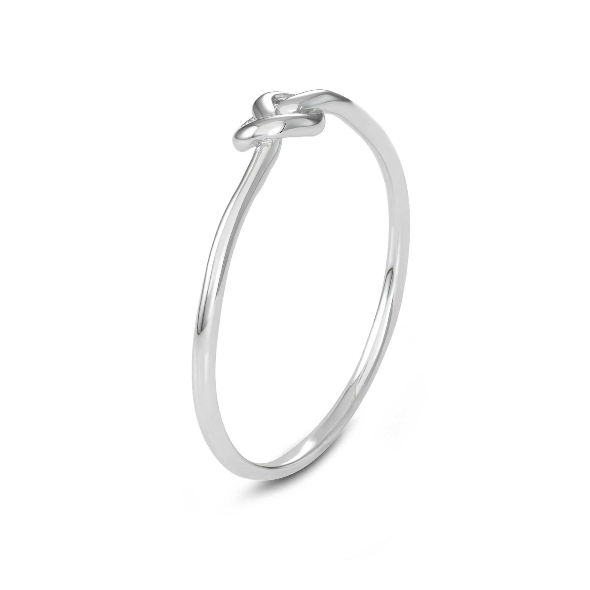 Beaux Bijoux Sterling Silver Classic Love Infinity Knot Ring (Size 9)