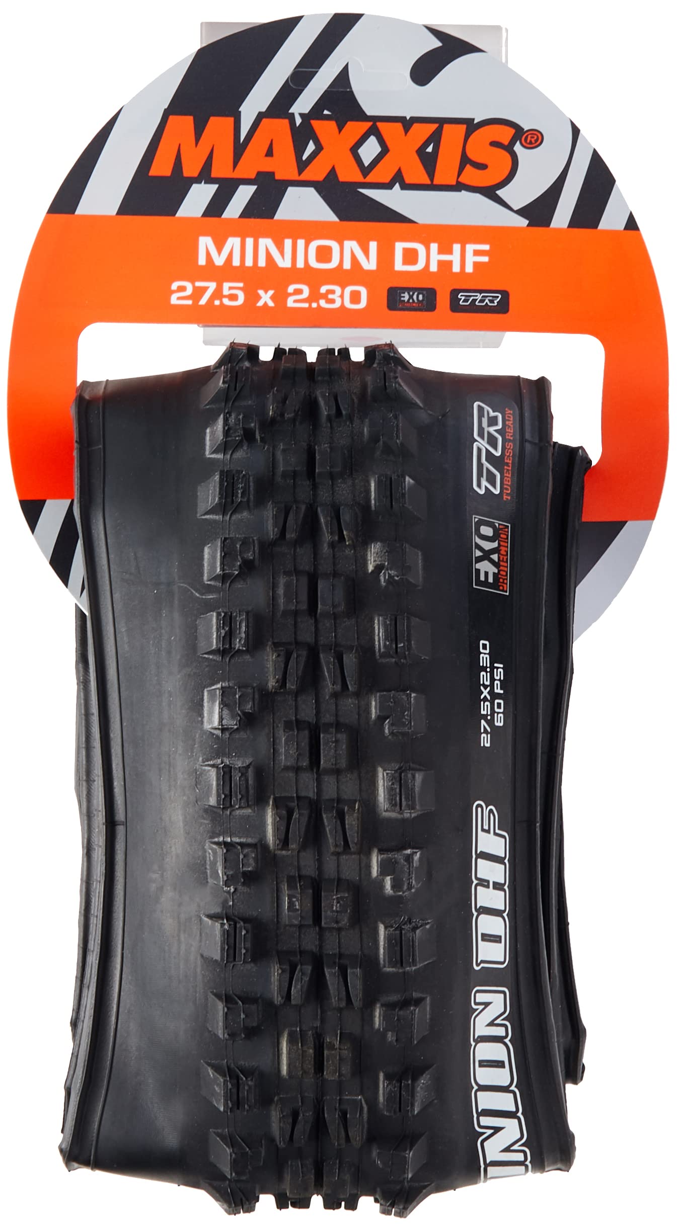 Maxxis Minion DHF Downhill Tire 27.5 x 2.5, Triple Compound, 2-Ply: Black