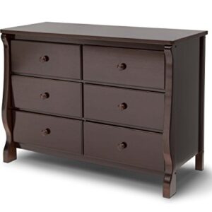 Delta Children Universal 6 Drawer Dresser, Greenguard Gold Certified, Dark Chocolate