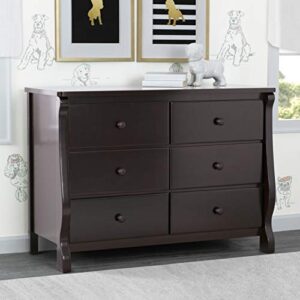 Delta Children Universal 6 Drawer Dresser, Greenguard Gold Certified, Dark Chocolate