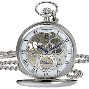 Charles-Hubert, Paris 3972-W Premium Collection Analog Display Mechanical Hand Wind Pocket Watch