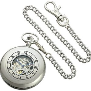 Charles-Hubert, Paris 3972-W Premium Collection Analog Display Mechanical Hand Wind Pocket Watch