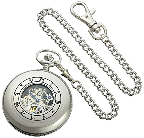 Charles-Hubert, Paris 3972-W Premium Collection Analog Display Mechanical Hand Wind Pocket Watch