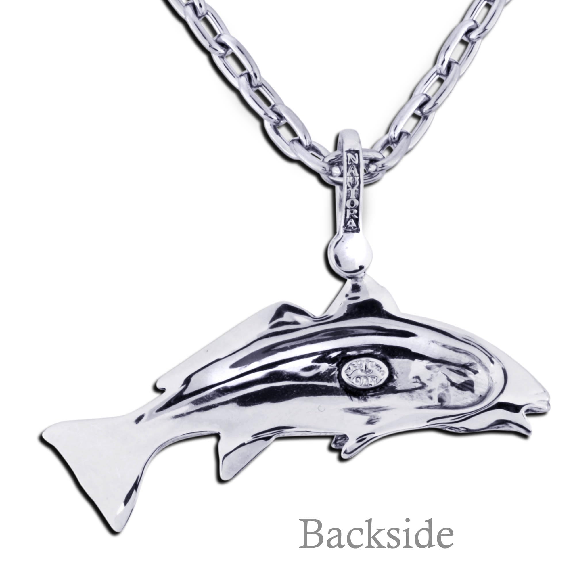 NAUTORA Redfish Pendant Crafted in Sterling Silver on Necklace Chain - Fish Necklace