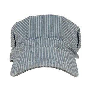 Blue and White Railroad Engineer Train Conductor Adult Hat