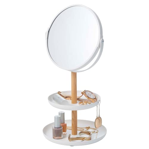 YAMAZAKI home Tosca Accessory Trays/Mirror, White