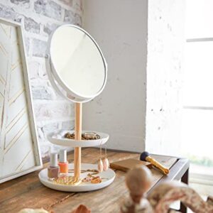 YAMAZAKI home Tosca Accessory Trays/Mirror, White