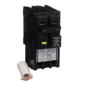 square d - hom230gfic homeline circuit breaker, 30-amp, 120/240v, 2-pole, gfci, plug-in mount