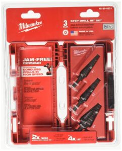 milwaukee gidds2-2475514 step bit 3-piece set (#1, 2, 4)