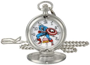 marvel men's captain america w001741 analog-quartz pocket watch