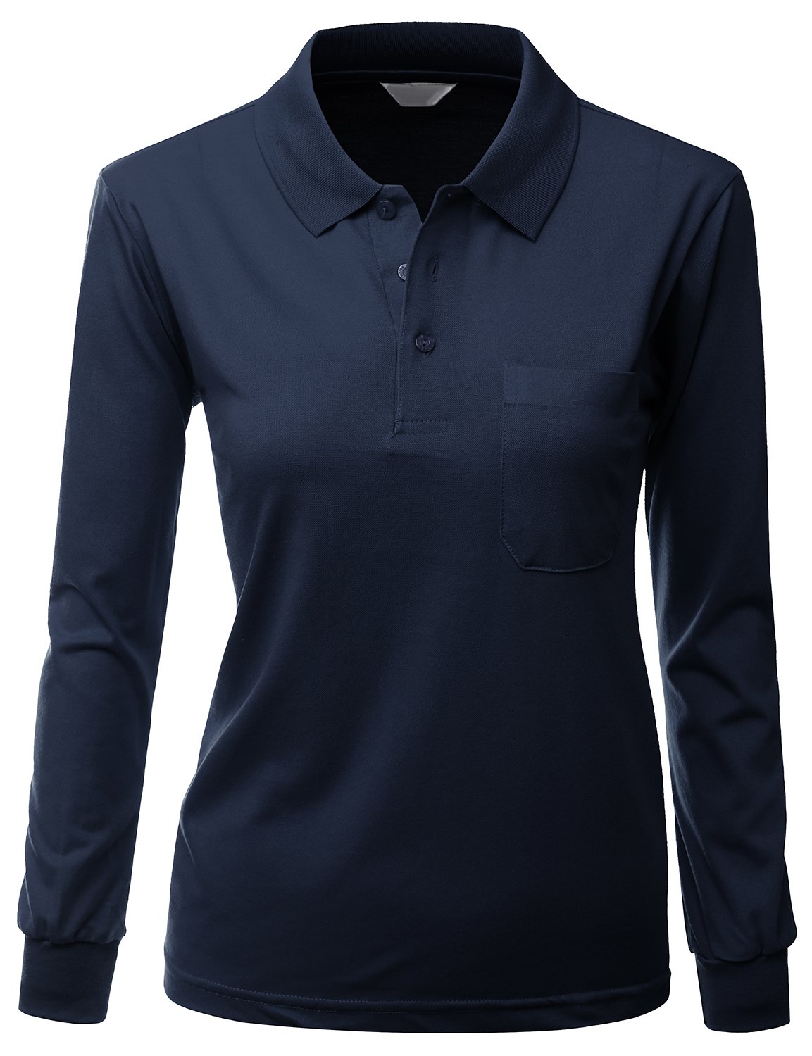 Women's Pique 180-201 TC Polo Dri Fit Collar t Shirt NAVY Size L