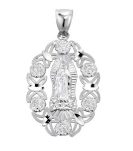 925 sterling silver miraculous medal charm blessed our lady of guadalupe pendant