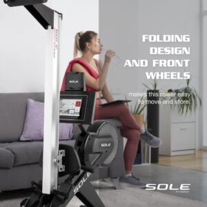 New 2023 Rowing Machine, SR550 Sole Fitness Rower, Foldable Rowing Machines for Home Use, Bluetooth, Touch Screen, Heart Monitoring, Air & Magnetic Resistance Row Machine, Rowers for at Home Exercise