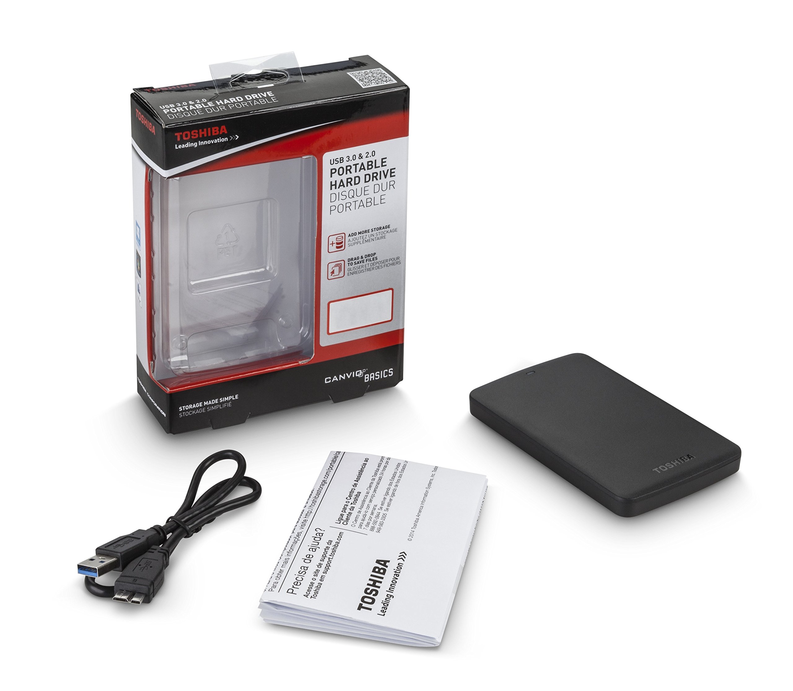 Toshiba Canvio Basics 2TB Portable Hard Drive - Black (HDTB320XK3CA)