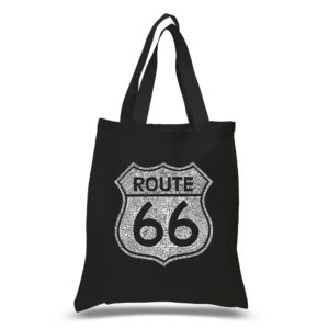 la pop art, cities along route 66 - tote bag black