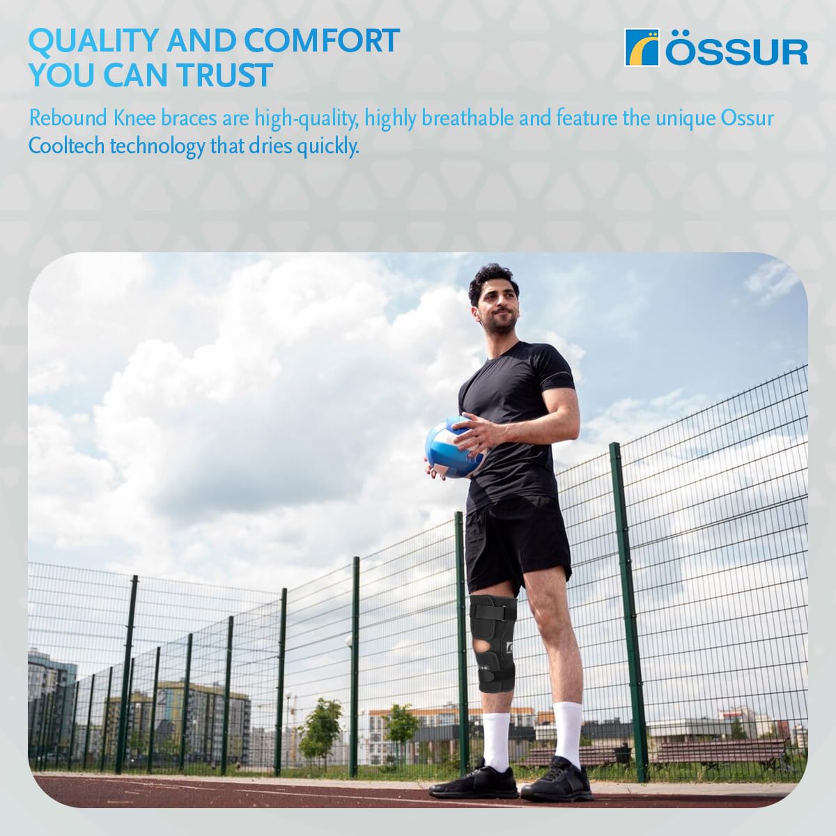 Össur Rebound Knee Wrap - Premium Compression for Personalized Knee Support, Stability, and Comfort in Sports, Workouts, and Everyday Wear - Enhance Knee Health and Performance (X-Small)