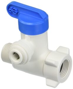 john guest 3/8 x 3/8 x 1/4 inch angle stop adapter valve, push to connect plastic plumbing fitting, pasvpp1