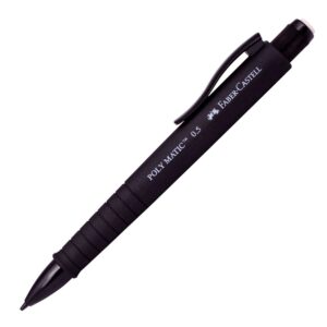 faber-castell poly matic mechanical pencil automatic 0.5mm - long eraser black