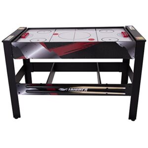 TRIUMPH SPORTS USA 4-in-1 Rotating Swivel Multigame Table – Air Hockey, Billiards, Table Tennis, and Launch Football , Black/White, 23.75 x 32.00 x 48.00"