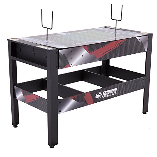 TRIUMPH SPORTS USA 4-in-1 Rotating Swivel Multigame Table – Air Hockey, Billiards, Table Tennis, and Launch Football , Black/White, 23.75 x 32.00 x 48.00"