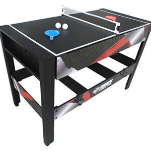 TRIUMPH SPORTS USA 4-in-1 Rotating Swivel Multigame Table – Air Hockey, Billiards, Table Tennis, and Launch Football , Black/White, 23.75 x 32.00 x 48.00"