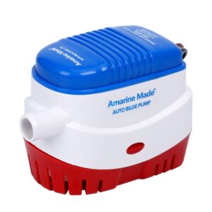 amarine made automatic bilge pump submersible small electric boat bilge pump 12v 750gph auto with float switch 3/4 inch outlet diameter, bilge pump for boats