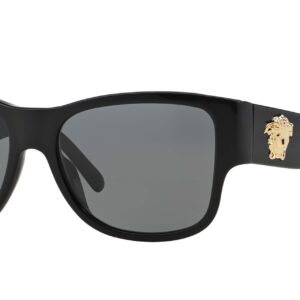 Versace Man Sunglasses Black Frame, Dark Grey - Polarized Lenses, 58MM