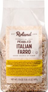 roland foods italian farro, pearled, 17.6 ounce