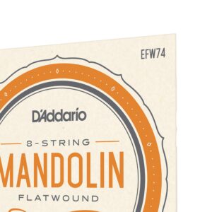 D'Addario EFW74 Phosphor Bronze Flatwound Mandolin Strings, Medium, 11-36