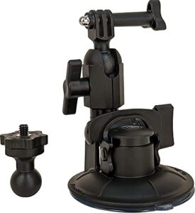 panavise actiongrip 13120 single knuckle suction cup camera mount (matte black)