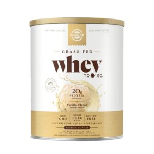 solgar whey to go whey protein powder, vanilla - 33 oz - grass-fed protein with l-glutamine & bcaas - rbgh free, gluten free & non-gmo - 36 servings