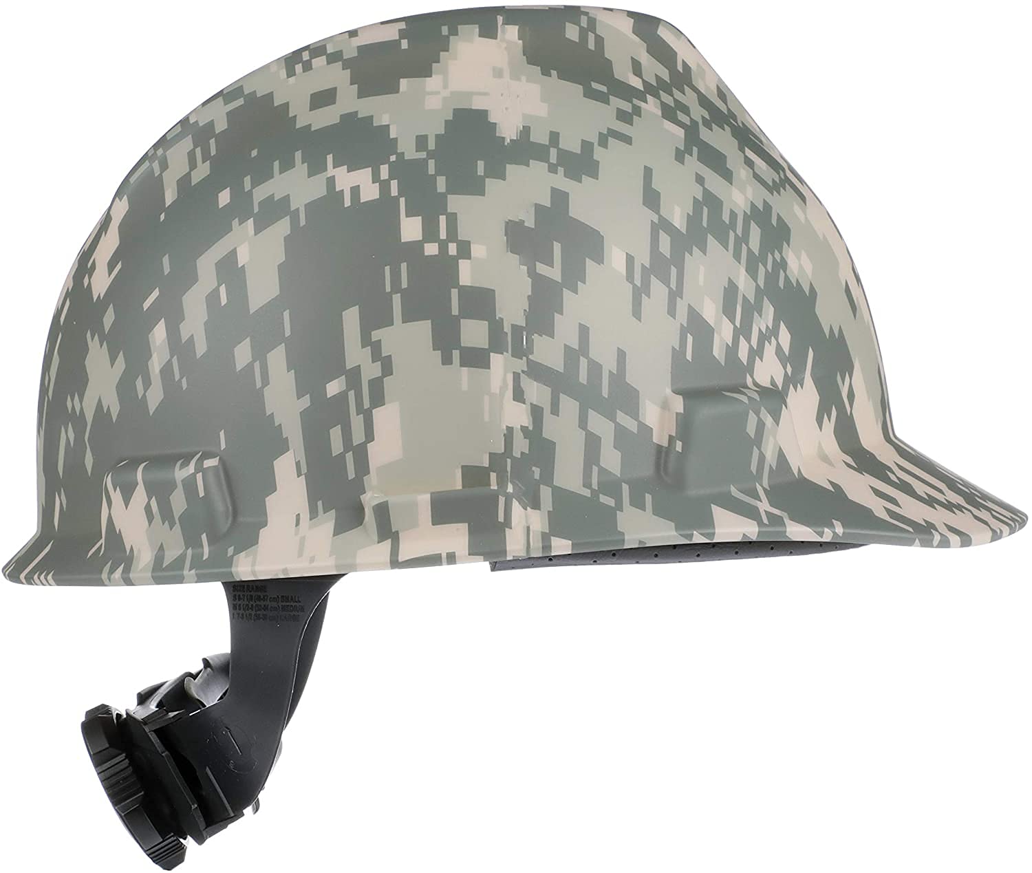 MSA 10103908 Freedom Series V-Gard Cap Style Safety Hard Hat With Fas-Trac III Ratchet Suspension | Polyethylene Shell, Self Adjusting Crown Straps - Standard Size in American Camouflage