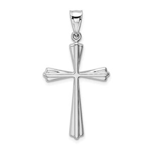 icecarats 14k white gold holy cross necklace religious pendant jesus christ charm only