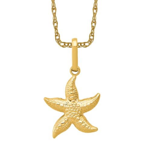 IceCarats 14K Yellow Gold Starfish Necklace Charm Pendant Only