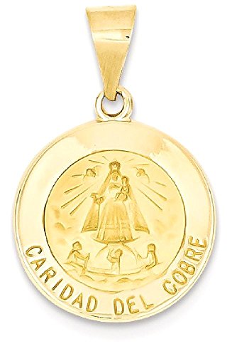 IceCarats 14K Yellow Gold Caridad Del Cobre Medal Necklace Charm Pendant 22mm x 15mm Only