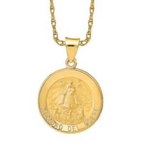 IceCarats 14K Yellow Gold Caridad Del Cobre Medal Necklace Charm Pendant 27mm x 18.3mm Only