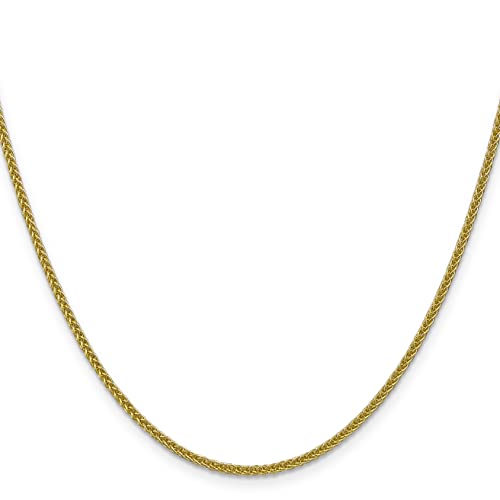 IceCarats 14K Yellow Gold 2mm 3 Wire Spiga Wheat Link Chain Necklace 16 inch