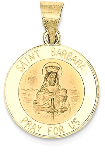 IceCarats 14K Yellow Gold Saint Barbara Medal Necklace Charm Pendant Only