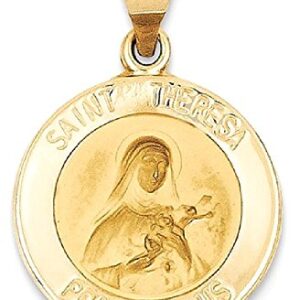 IceCarats 14K Yellow Gold Saint Theresa Medal Necklace Charm Pendant 21mm x 15mm Only