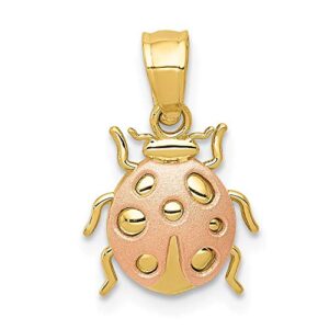 icecarats 14k two tone gold ladybug necklace charm pendant only