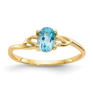 icecarats 10k yellow gold swiss blue topaz ring gemstone band december birthstone jewelry size 7.00