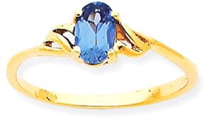 IceCarats 10K Yellow Gold Swiss Blue Topaz Ring Gemstone Band December Birthstone Jewelry Size 7.00