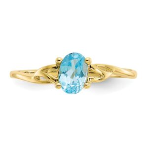 IceCarats 10K Yellow Gold Swiss Blue Topaz Ring Gemstone Band December Birthstone Jewelry Size 7.00