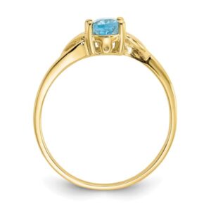 IceCarats 10K Yellow Gold Swiss Blue Topaz Ring Gemstone Band December Birthstone Jewelry Size 7.00