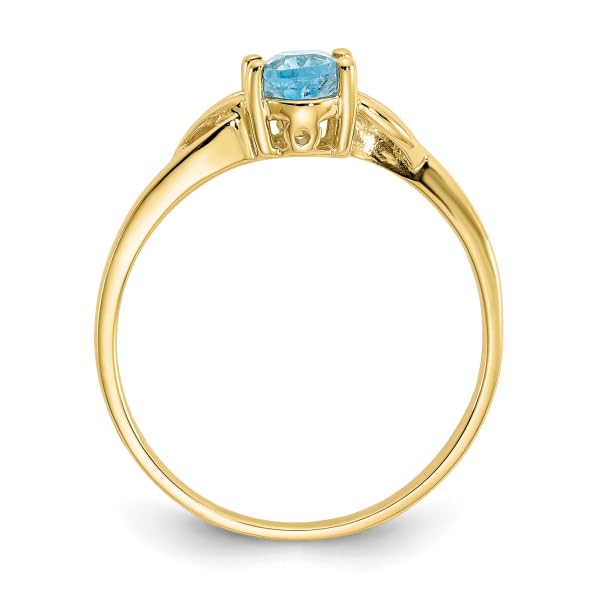 IceCarats 10K Yellow Gold Swiss Blue Topaz Ring Gemstone Band December Birthstone Jewelry Size 7.00