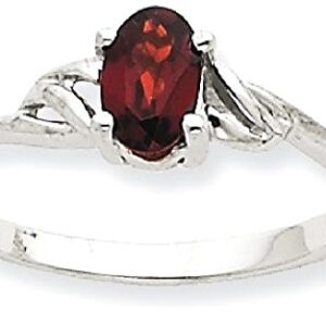 IceCarats 10K White Gold Red Garnet Ring Gemstone Band January Birthstone Jewelry Size 7