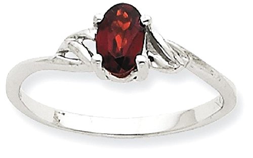 IceCarats 10K White Gold Red Garnet Ring Gemstone Band January Birthstone Jewelry Size 7