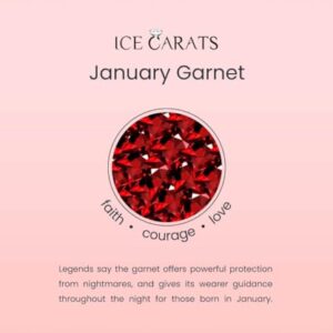 IceCarats 10K White Gold Red Garnet Ring Gemstone Band January Birthstone Jewelry Size 7