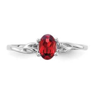 IceCarats 10K White Gold Red Garnet Ring Gemstone Band January Birthstone Jewelry Size 7