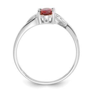 IceCarats 10K White Gold Red Garnet Ring Gemstone Band January Birthstone Jewelry Size 7